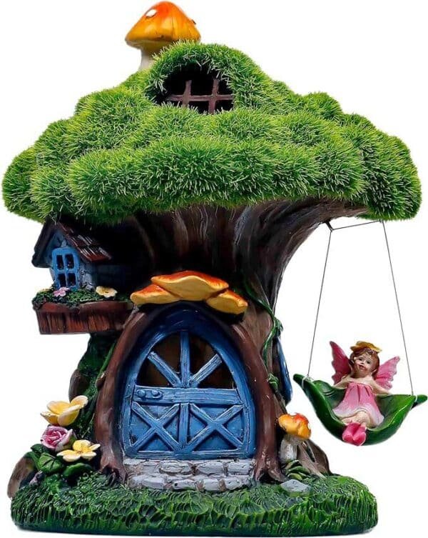 Fairy Treehouse with Solar Outdoor Light Teelie's Fairy Garden